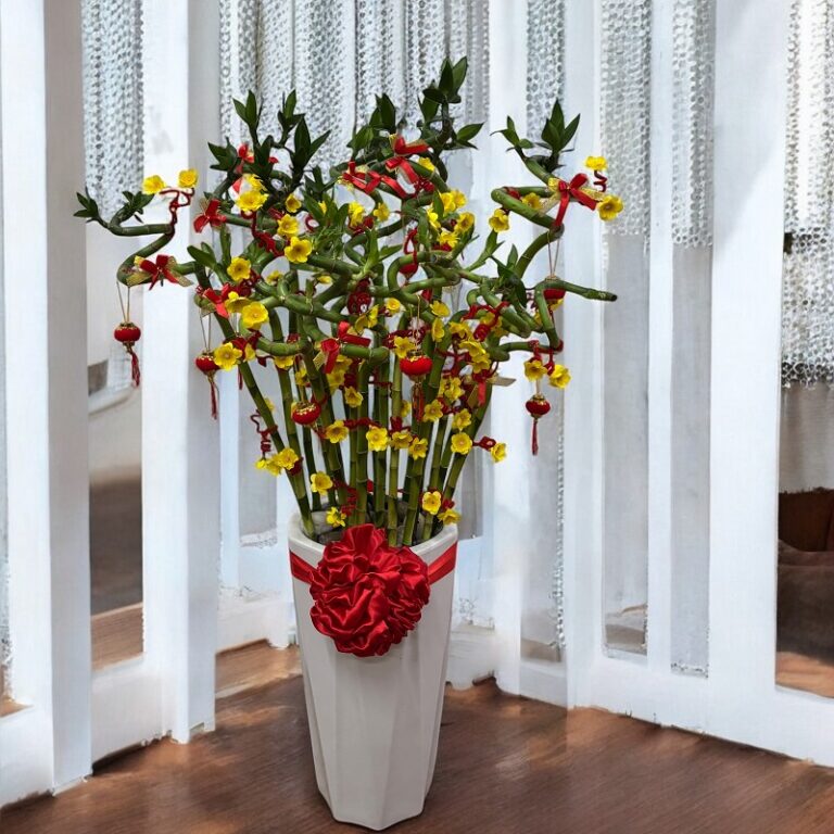 Lucky Bamboo Arrangement - Blooming