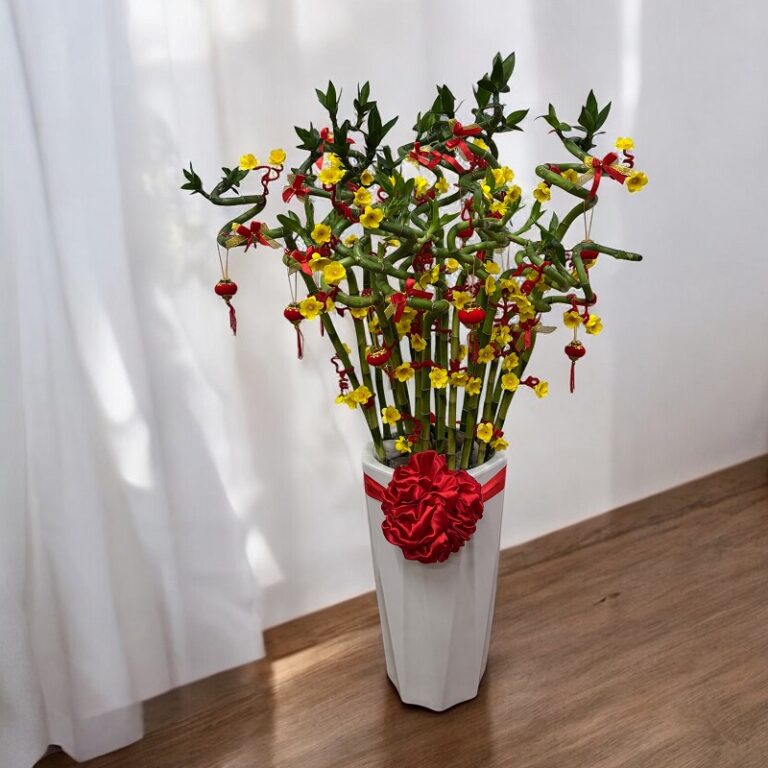 Lucky Bamboo Arrangement - Blooming